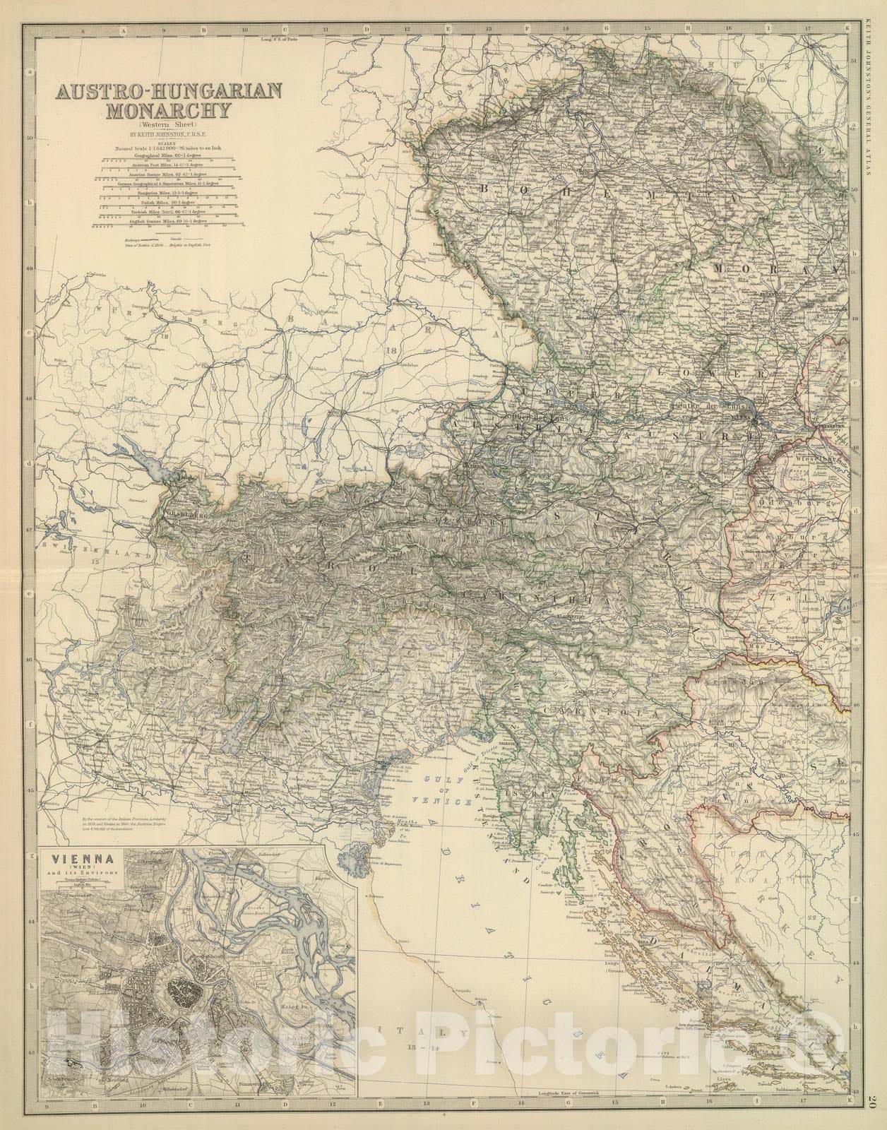 Historic Map : 1879 Austro-Hungarian Monarchy (western sheet). - Vinta ...