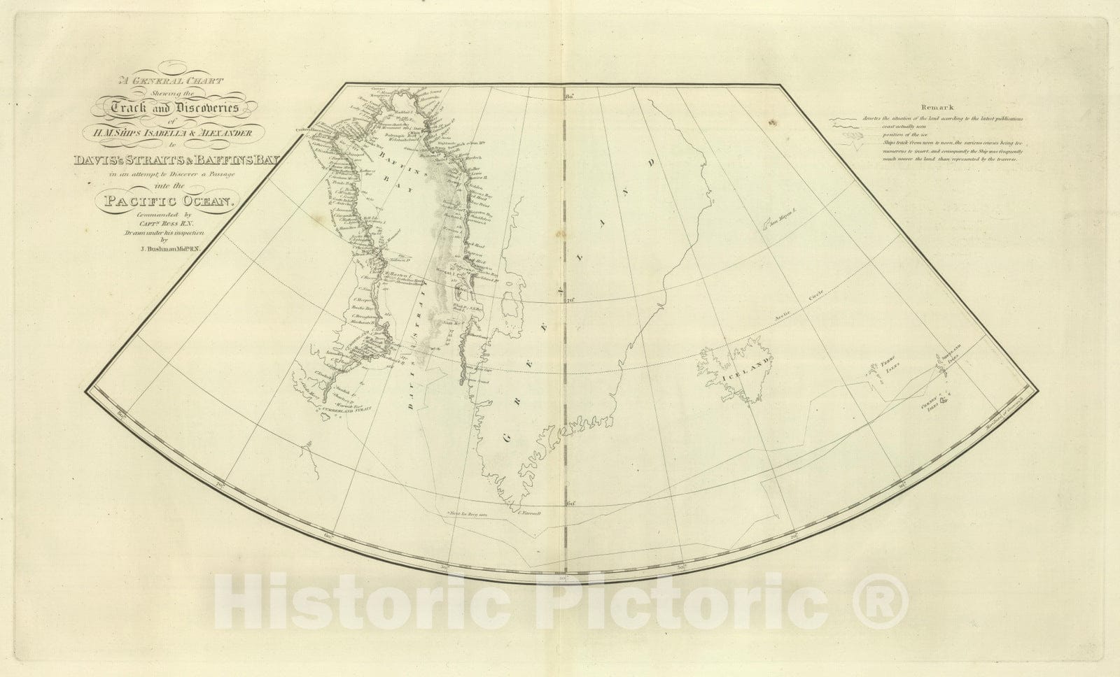 Historic Map : 1824 A General Chart, Davis Straits & Baffin Islands Ba ...