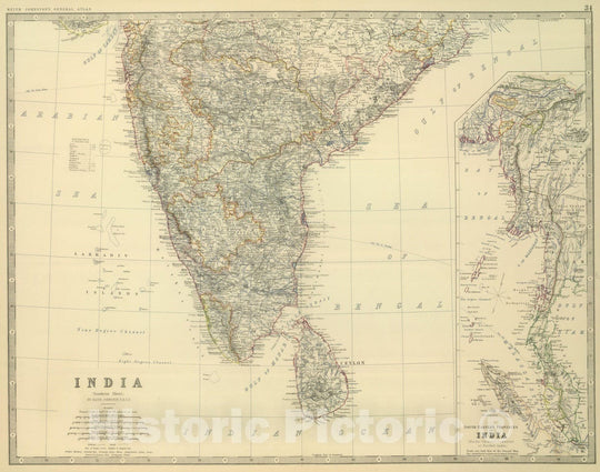 Historic Map : 1879 India (southern sheet). - Vintage Wall Art ...