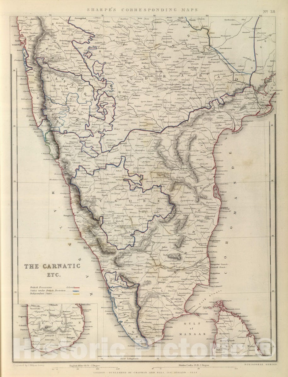 Historic Map : 1848 The Carnatic, Etc. - Vintage Wall Art – Historic ...