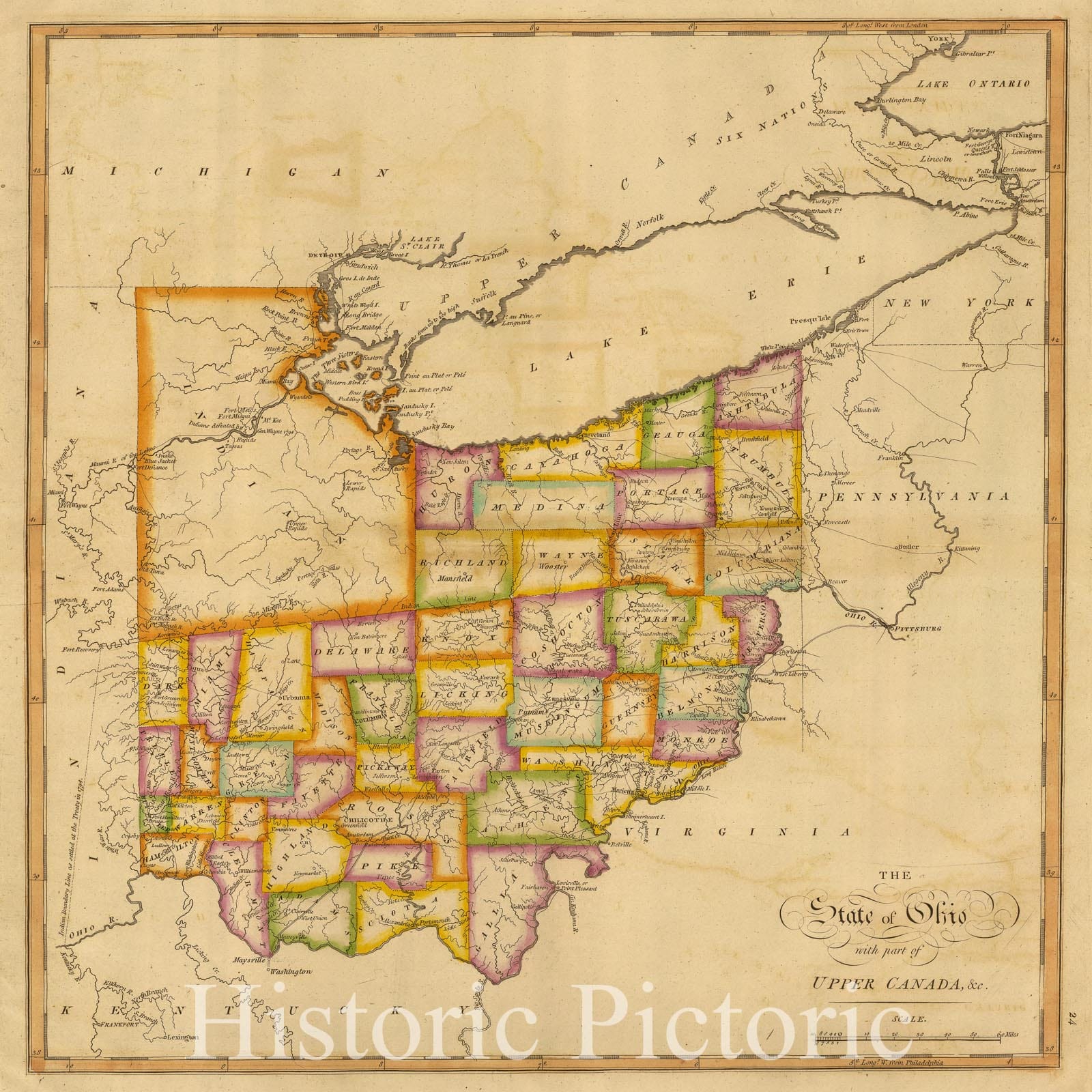Historic Map : 1822 Ohio. - Vintage Wall Art – Historic Pictoric