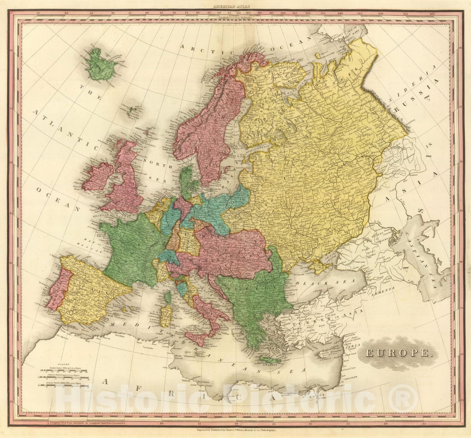 Historic Map : 1833 Europe. v1 - Vintage Wall Art – Historic Pictoric