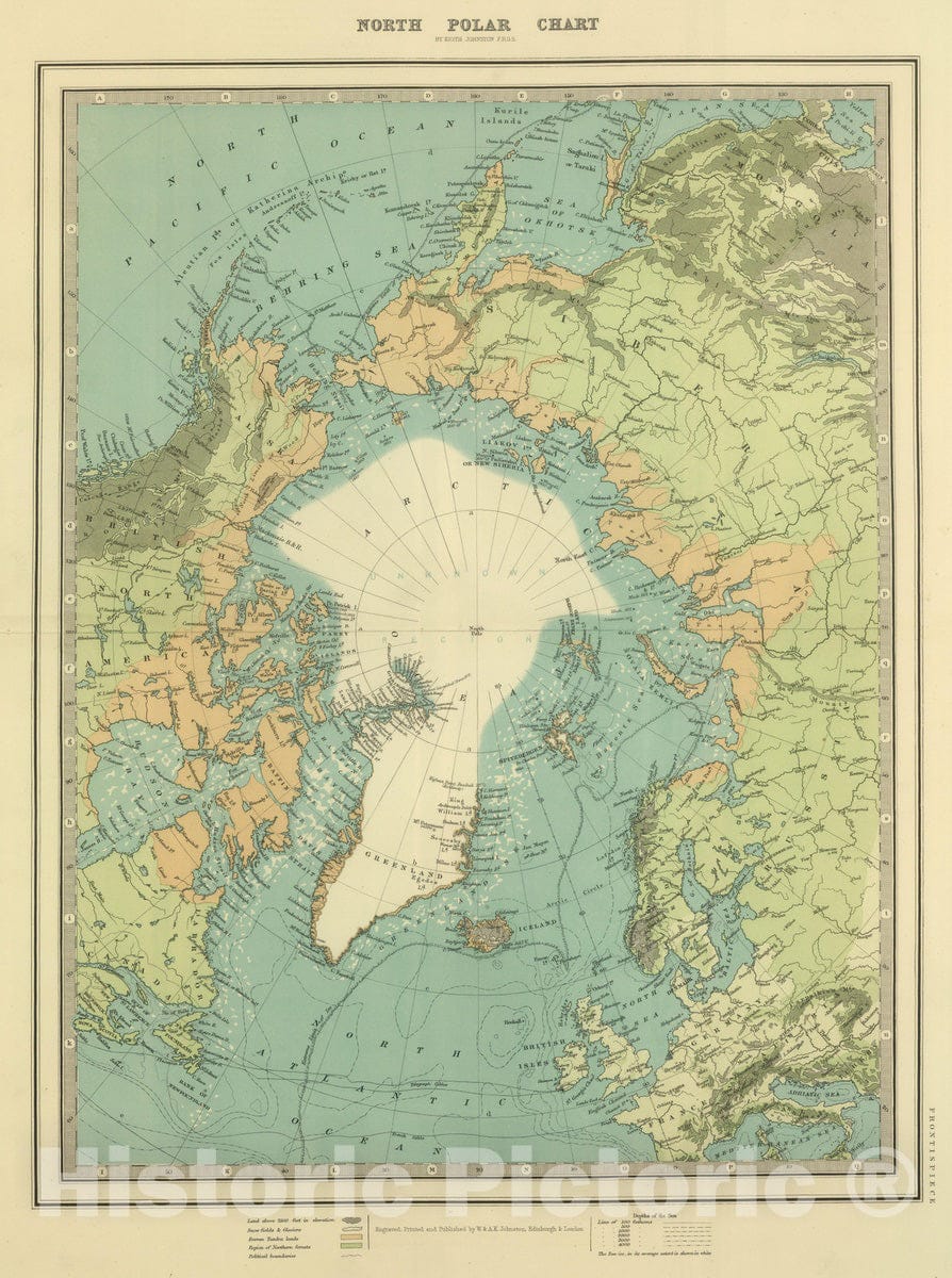 Historic Wall Map : 1879 Frontispiece: North Pole Chart. - Vintage Wal ...