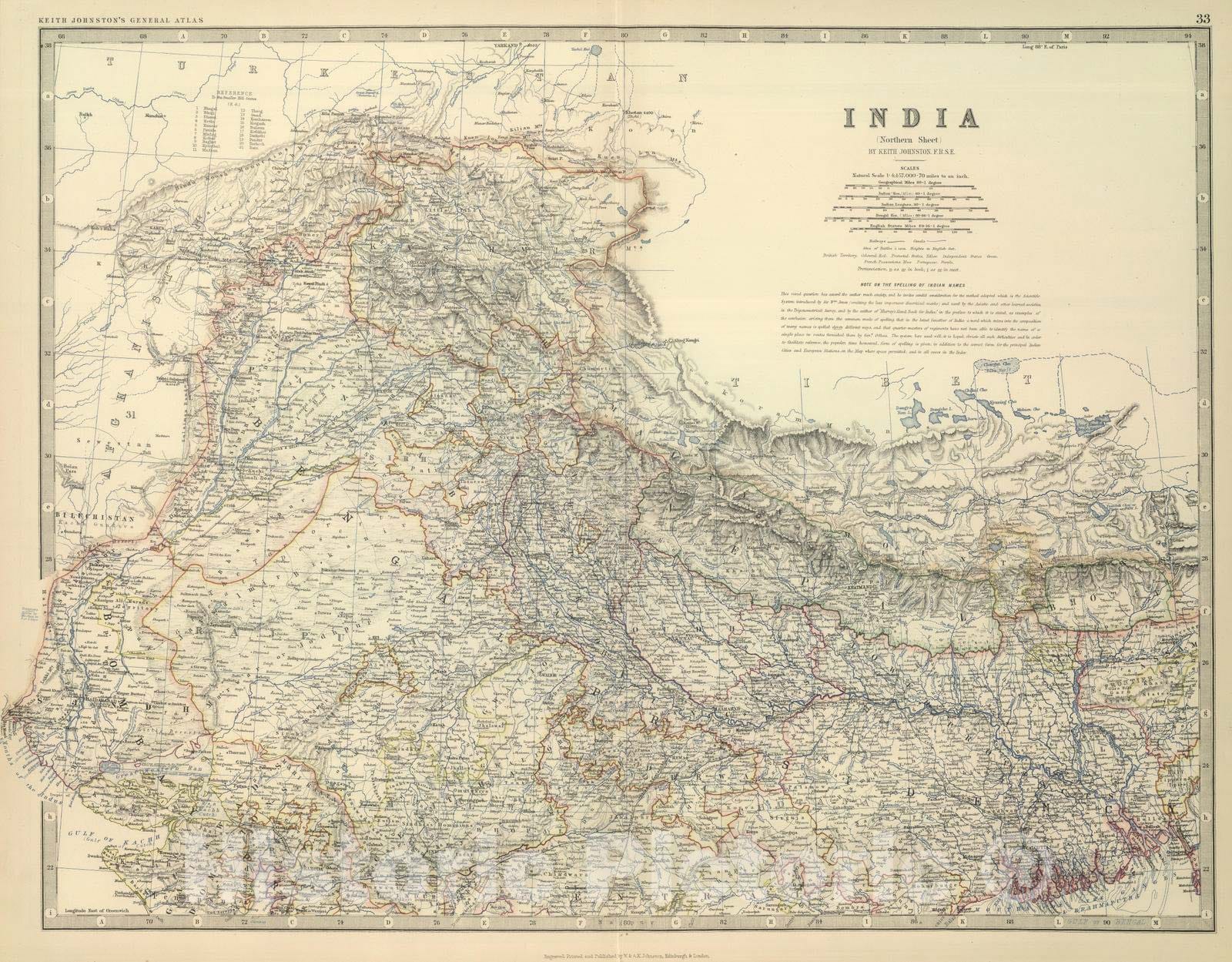 Historic Map : 1879 India (northern sheet). - Vintage Wall Art ...