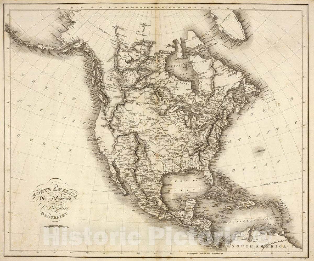 Historic Map : 1814 North America. - Vintage Wall Art – Historic Pictoric