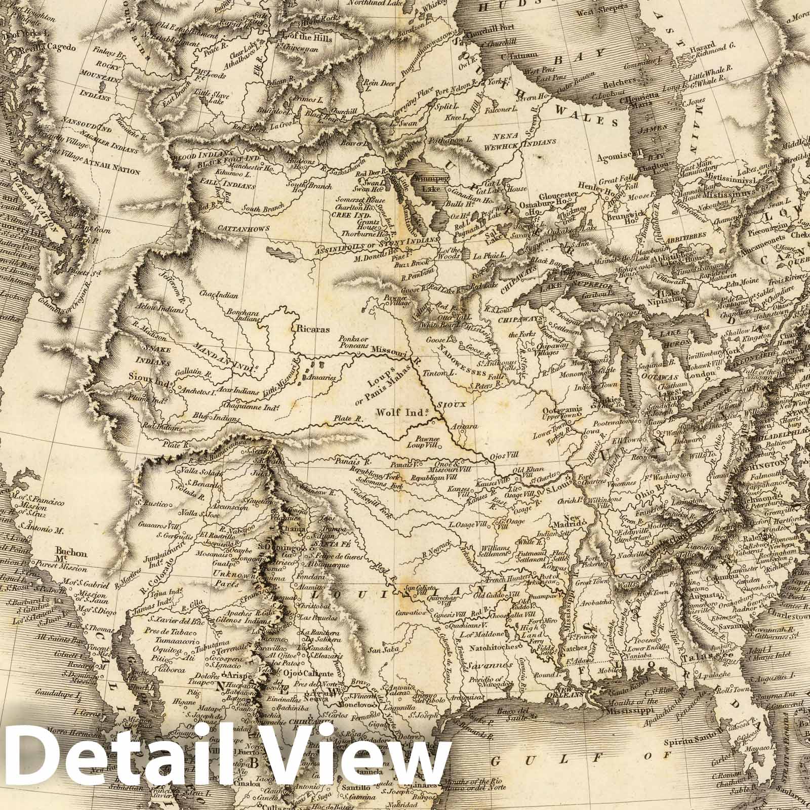 Historic Map : 1814 North America. - Vintage Wall Art - Historic Pictoric