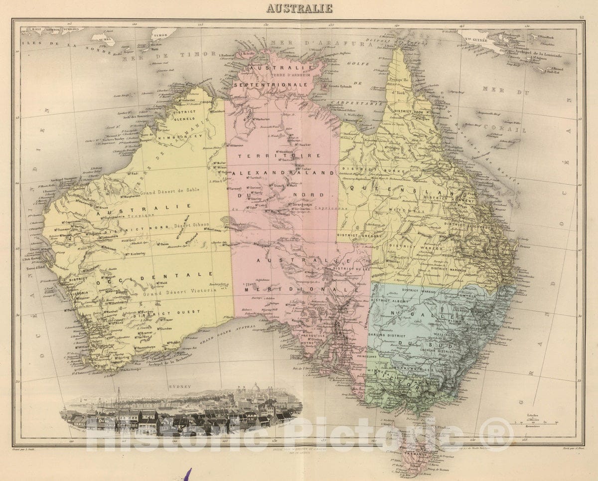 Historic Map : Australia, 1892 Australie. , Vintage Wall Art – Historic ...
