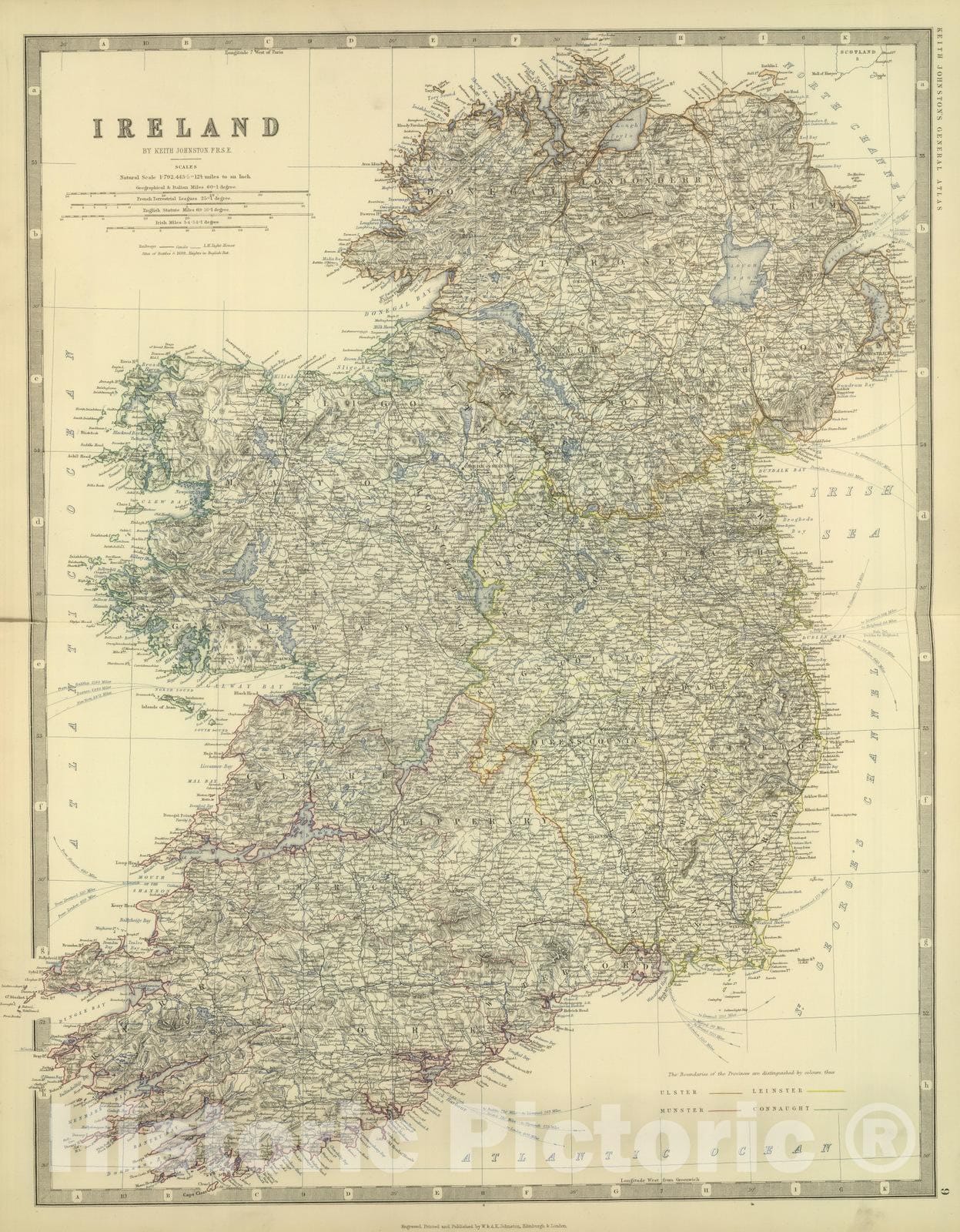 Historic Map : 1879 Ireland. - Vintage Wall Art – Historic Pictoric