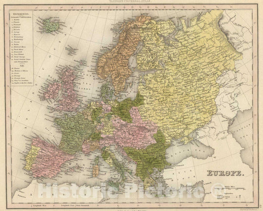 Historic Map : 1845 Europe. v1 - Vintage Wall Art – Historic Pictoric