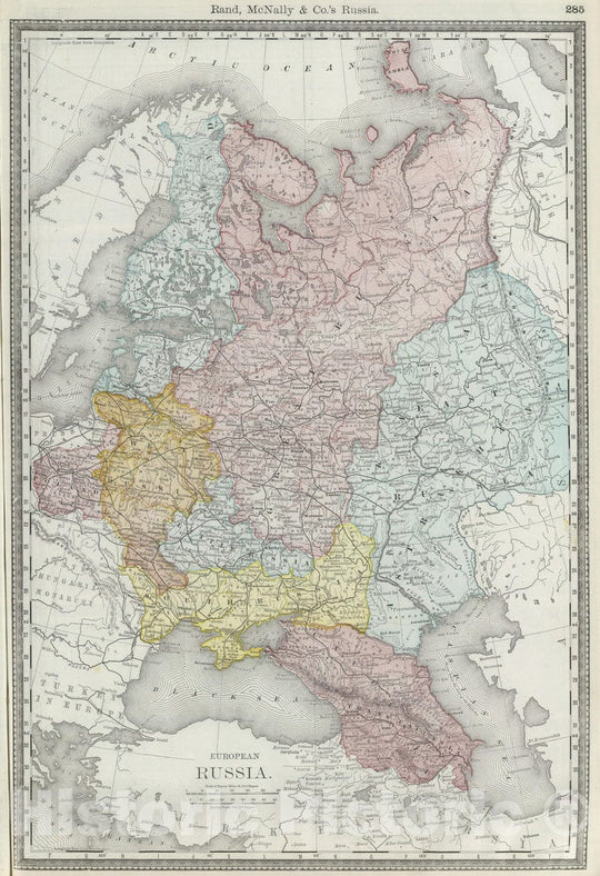 Historic Map : National Atlas - 1889 European Russia. - Vintage Wall A ...