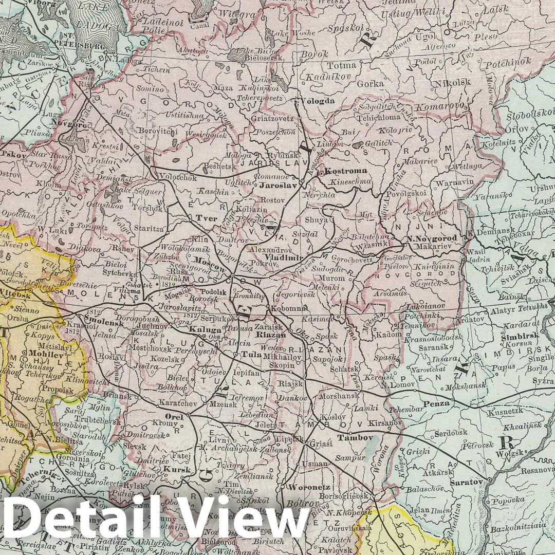 Historic Map : National Atlas - 1889 European Russia. - Vintage Wall A ...