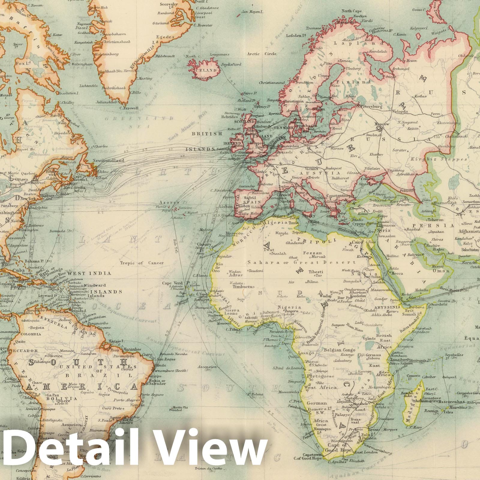 Historic Map : 1911 World on Mercators Projection. - Vintage Wall Art ...