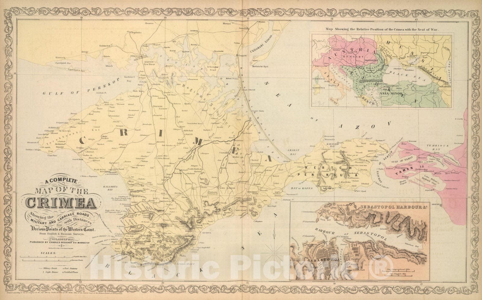 Historic Map : 1859 Crimea. - Vintage Wall Art – Historic Pictoric