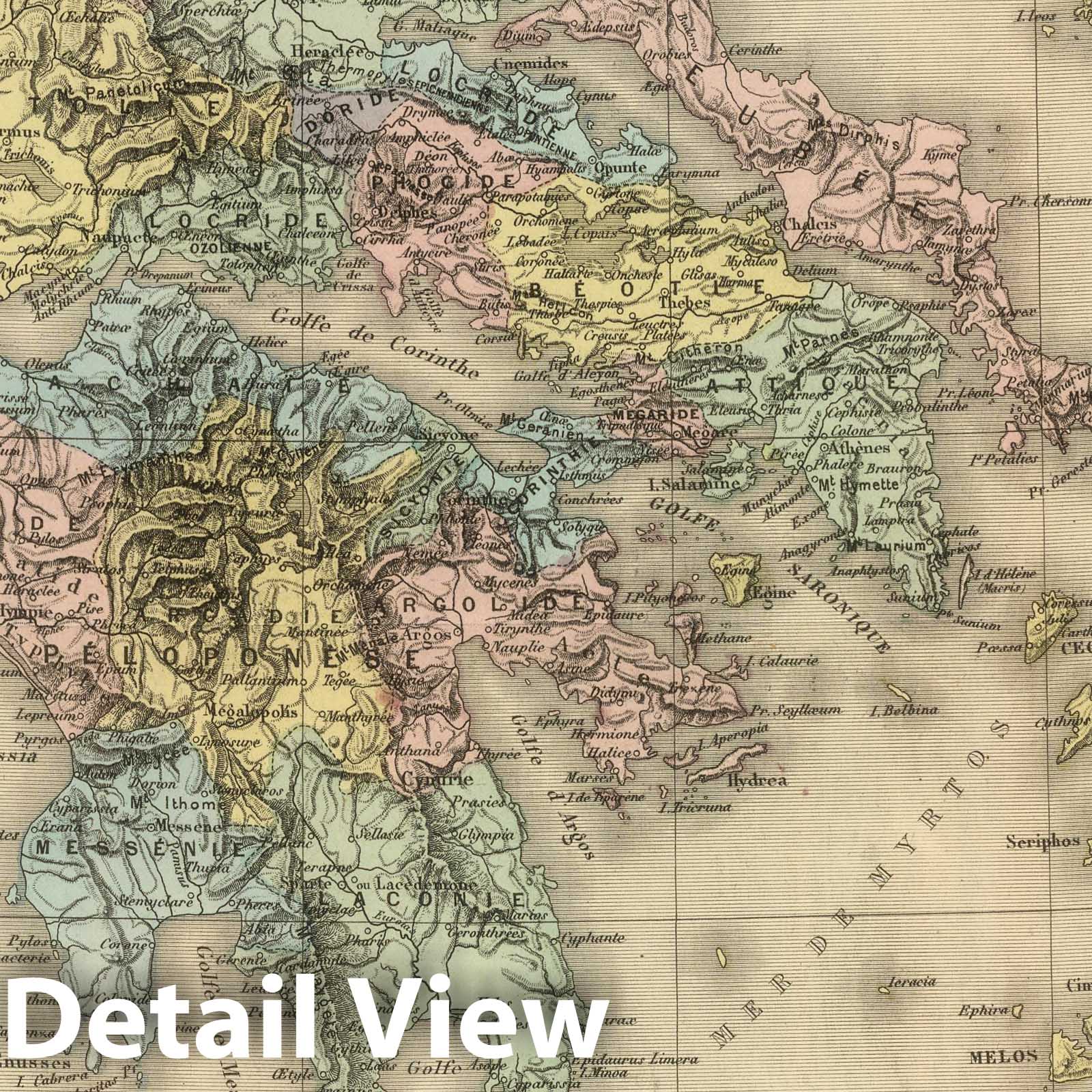 Historic Map : Greece; Crete, 1892 Grece ancienne. , Vintage Wall Art ...