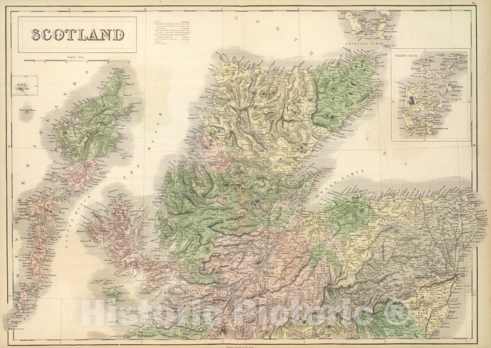 Historic Map : 1854 Scotland. v1 - Vintage Wall Art – Historic Pictoric