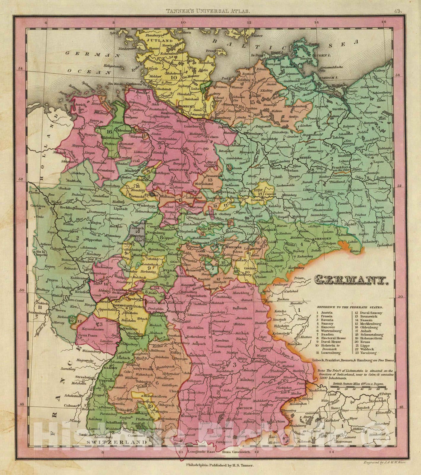 Historic Map : 1836 Germany. - Vintage Wall Art – Historic Pictoric