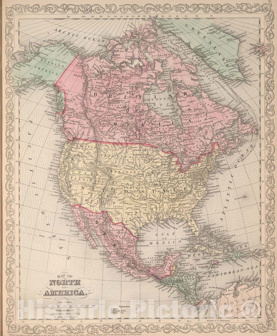 Historic Map : 1857 North America : Vintage Wall Art – Historic Pictoric