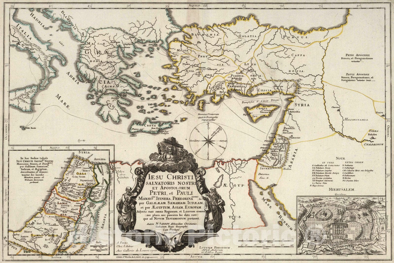 Historic Map : 1665 Our Savior and the Apostles of Jesus Christ, Peter ...
