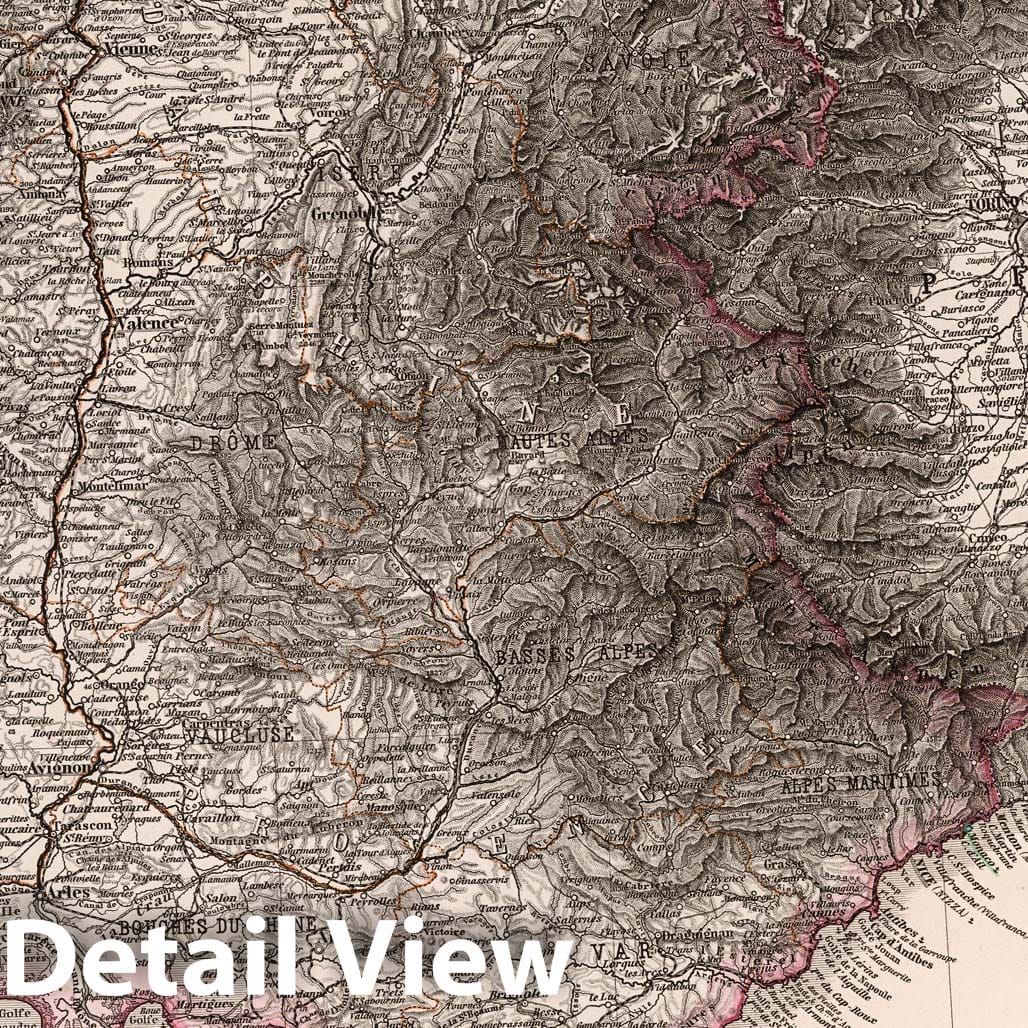 Historic Map : France, 1879 Frankreich in 4 Blattern, Blatt 4. (France ...