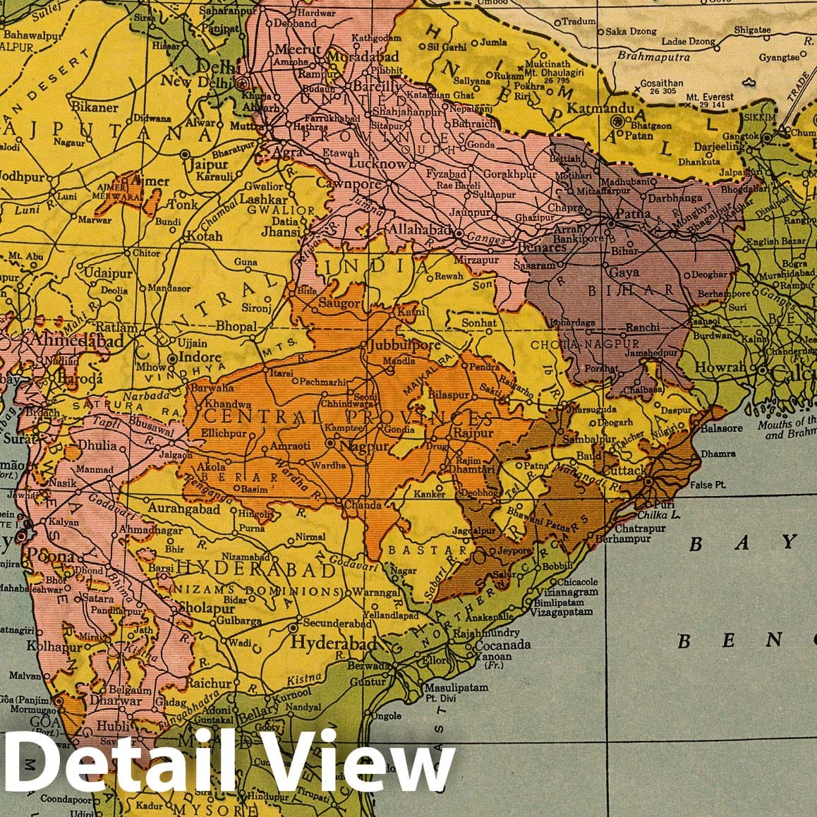 Historic Map : 1943 India - Vintage Wall Art – Historic Pictoric