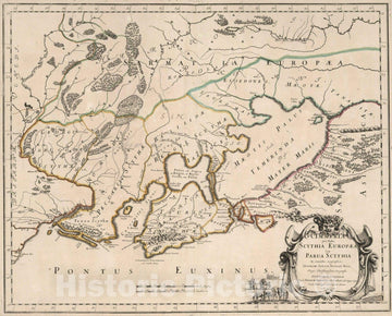 Historic Map : 1665 Cimmeria, Crimea, Ukraine and Russia. - Vintage Wa ...