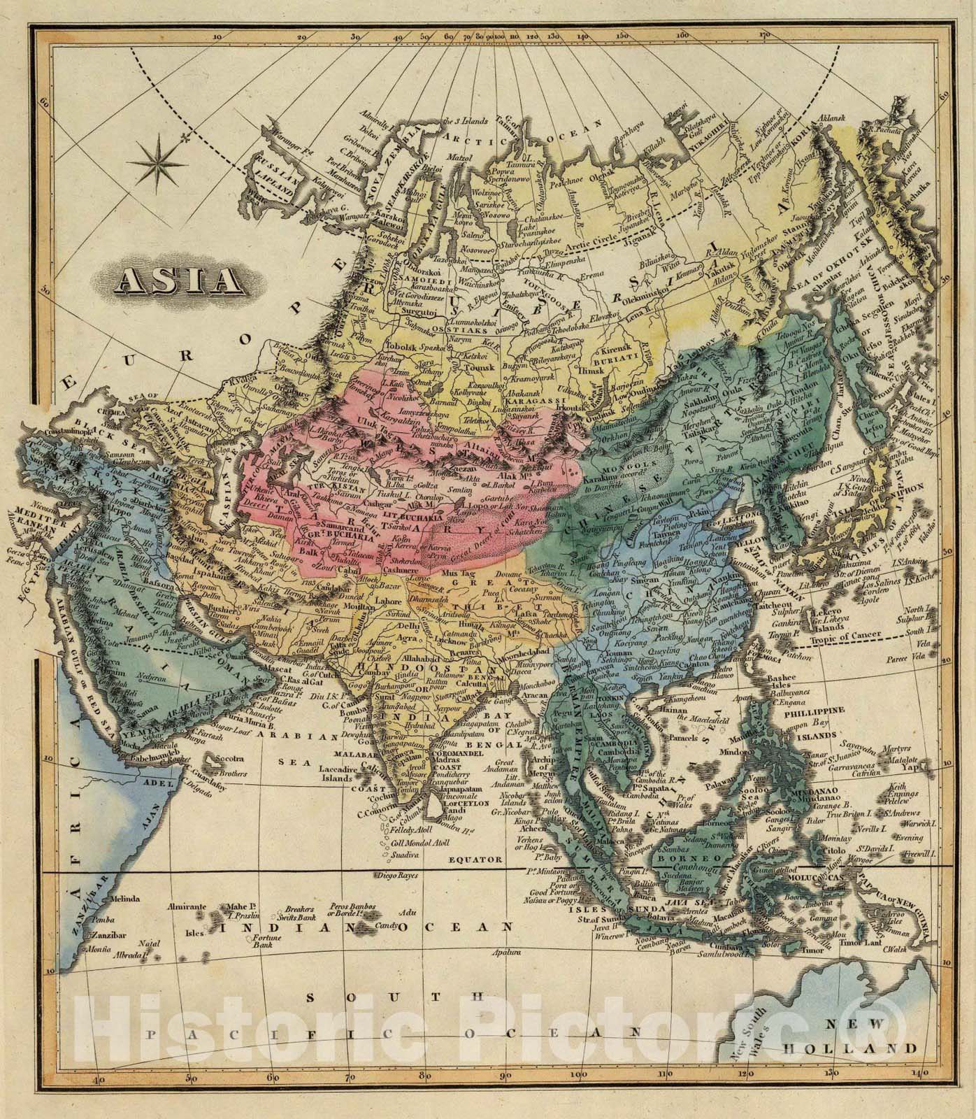 Historic Map : 1823 Asia. v3 - Vintage Wall Art – Historic Pictoric