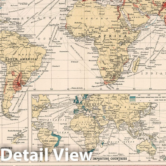 Historic Wall Map : Statistical Atlas - 1907 Wheat - Growing Countries ...