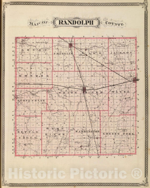 Historic Map : 1876 Map of Randolph County. - Vintage Wall Art ...