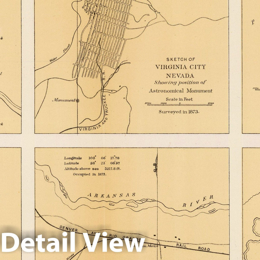 Historic Map : Exploration Book - 1877 Pioche, Virginia City, Hughes ...