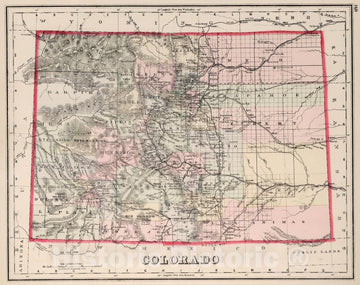 Historic Map : National Atlas - 1884 Colorado. - Vintage Wall Art ...