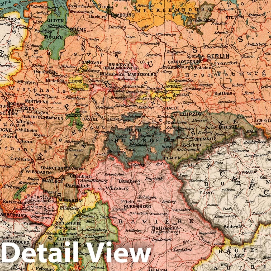 Historic Map : Germany, 1921 Allemagne. Carte Politique , Vintage Wall ...