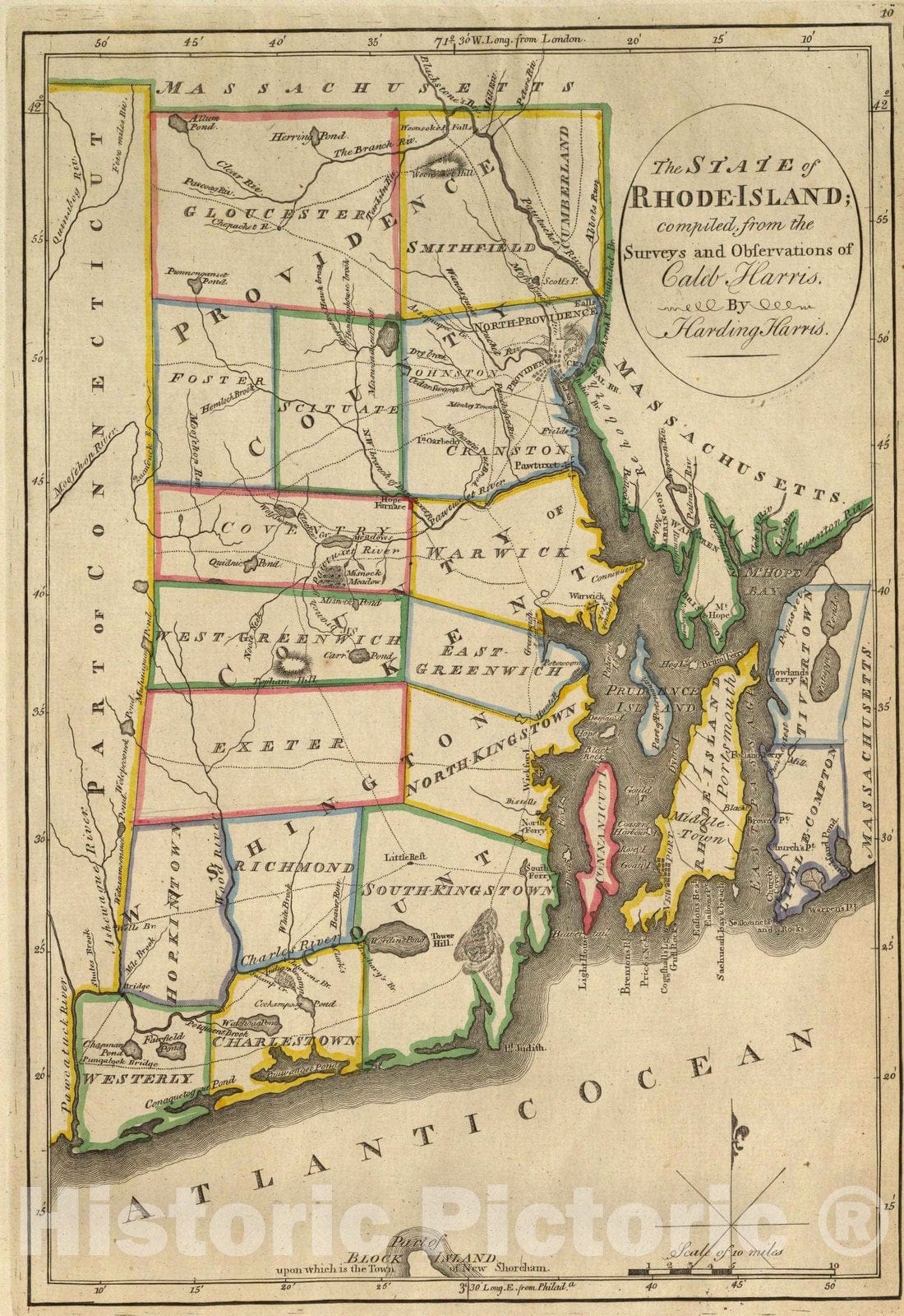Historic Wall Map : 1814 State of Rhode Island. - Vintage Wall Art ...