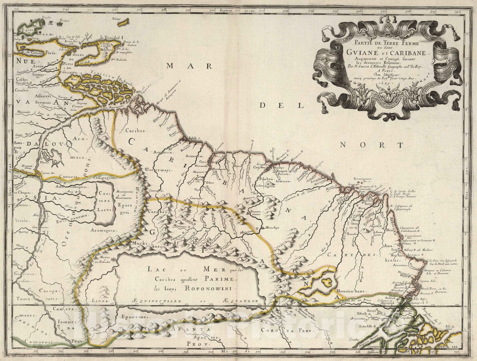 Historic Map : 1679 Guyana, Suriname, French Guiana. - Vintage Wall Ar ...