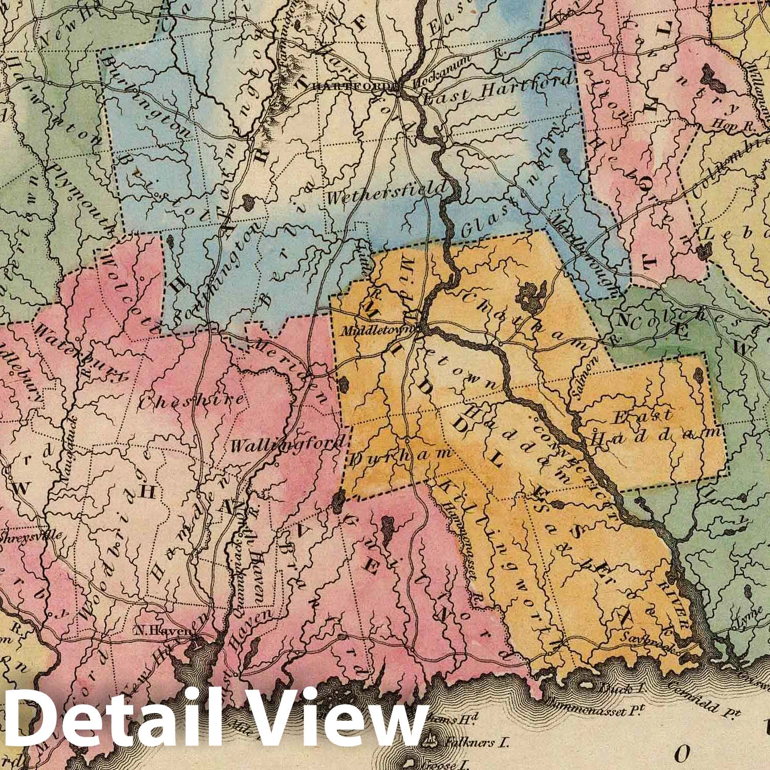 Historic Map : 1823 Connecticut. - Vintage Wall Art – Historic Pictoric
