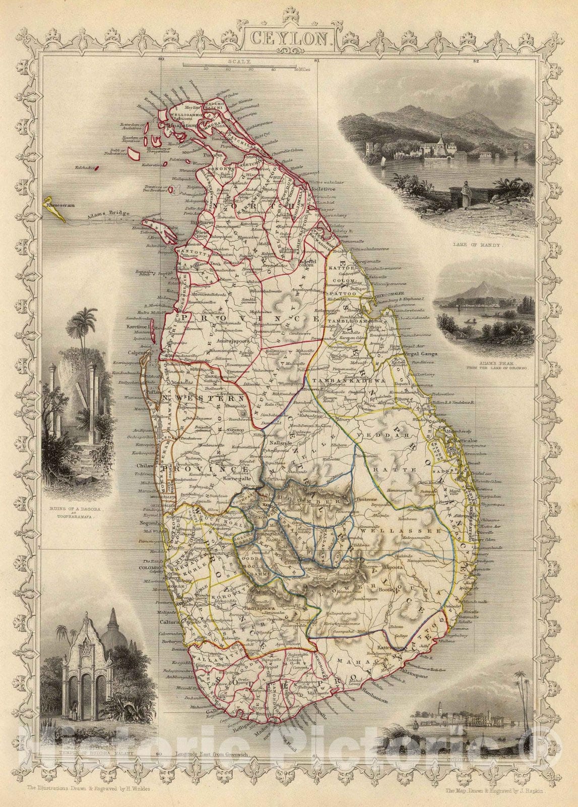 Sri Lanka 1851 Historical Map Print | Victorian Atlas – Historic Pictoric