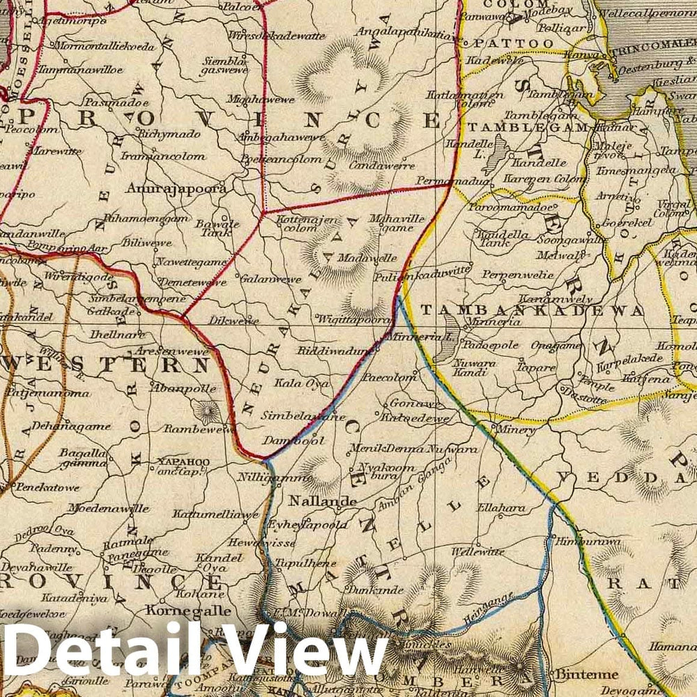 Historic Map : 1851 Ceylon. - Vintage Wall Art – Historic Pictoric