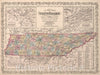 Historic Map : 1857 A New Map of Tennessee : Vintage Wall Art ...