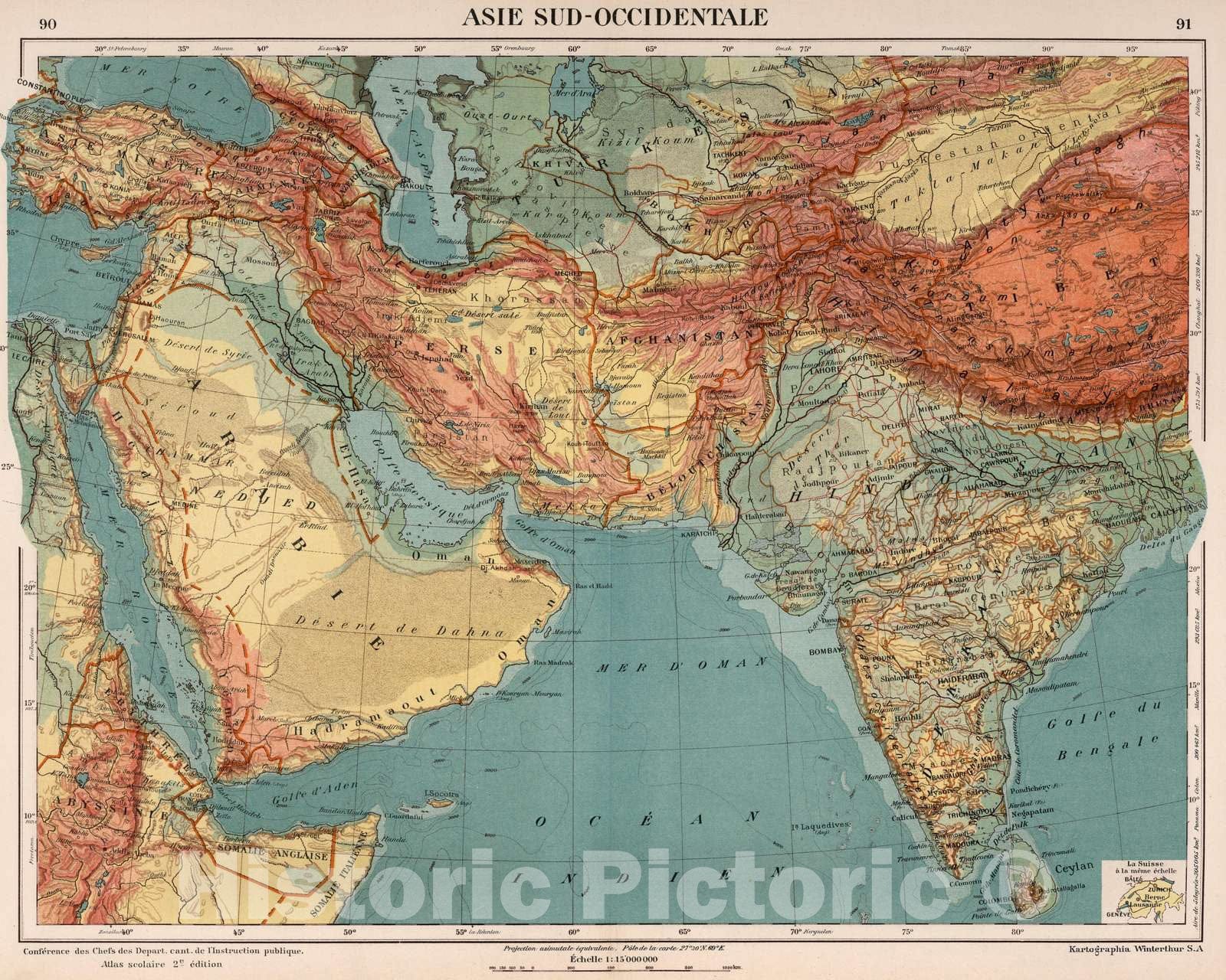 Southwest Asia Physical Map