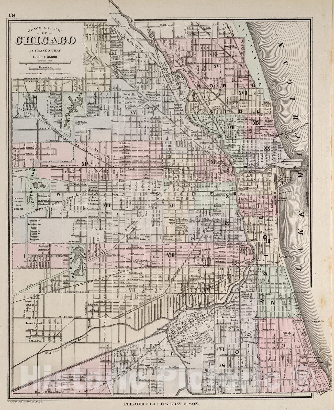 Historic Map : National Atlas - 1881 Chicago. - Vintage Wall Art ...