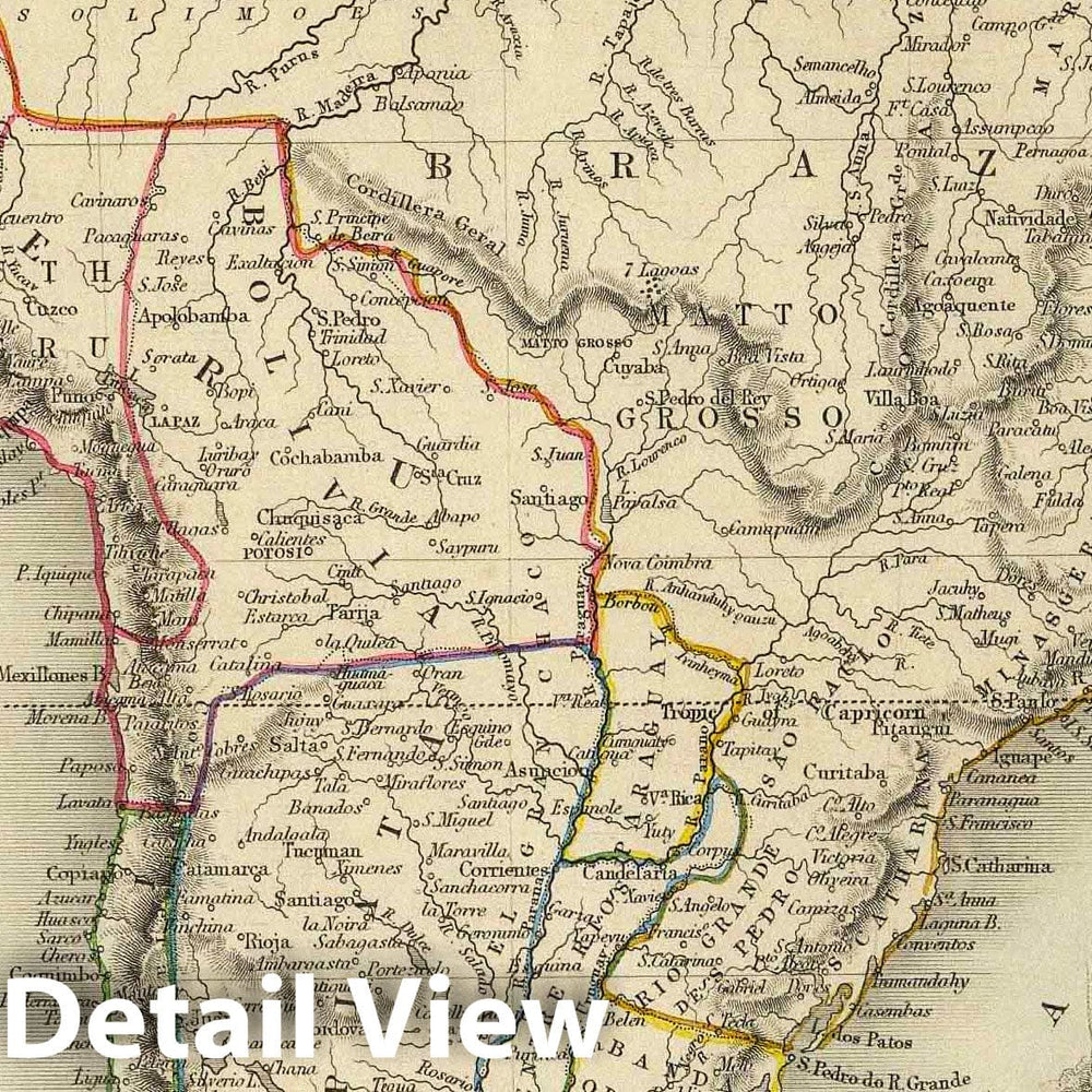 Historic Map : 1851 South America. - Vintage Wall Art – Historic Pictoric