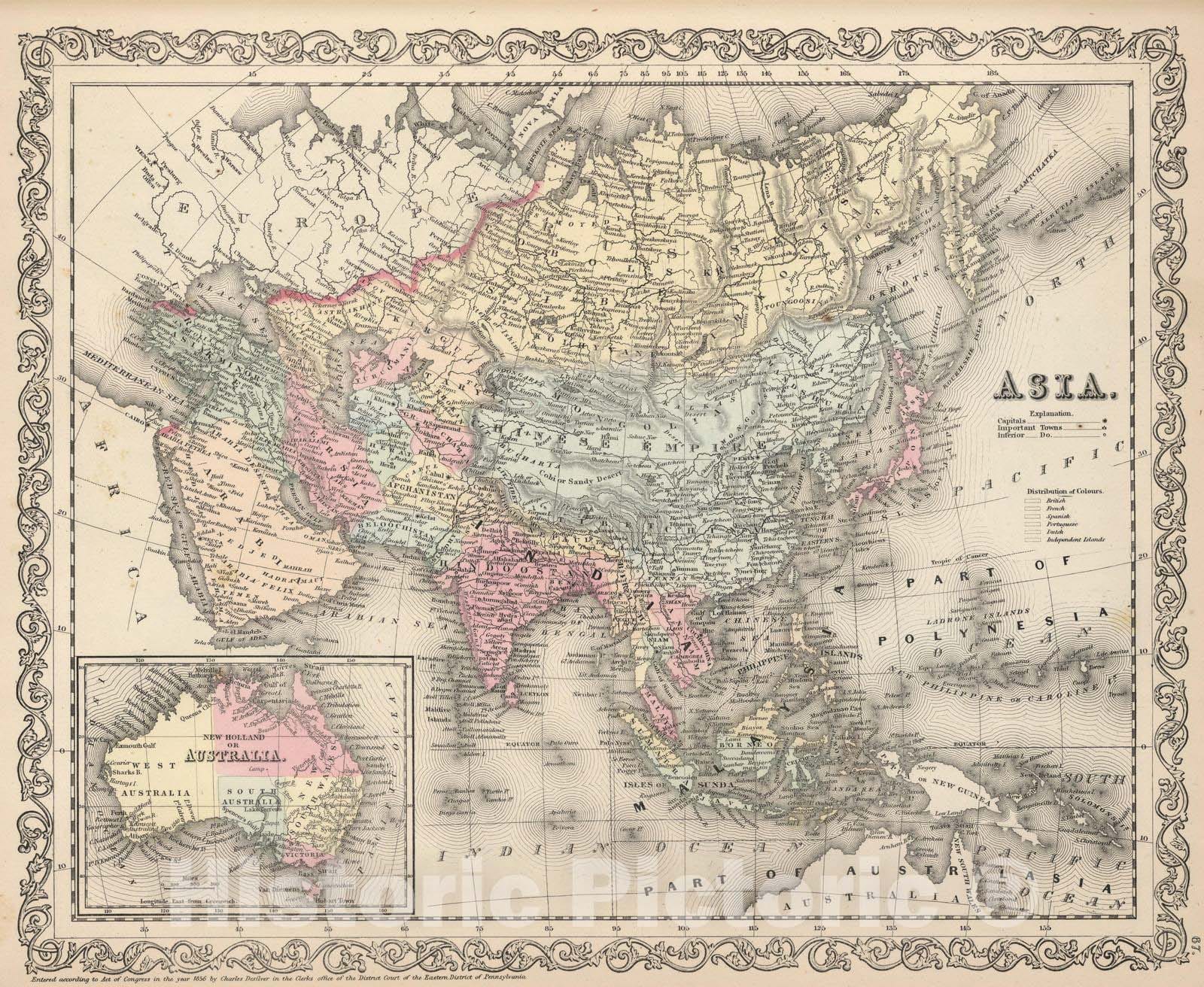 Historic Map : 1857 Asia - Vintage Wall Art – Historic Pictoric