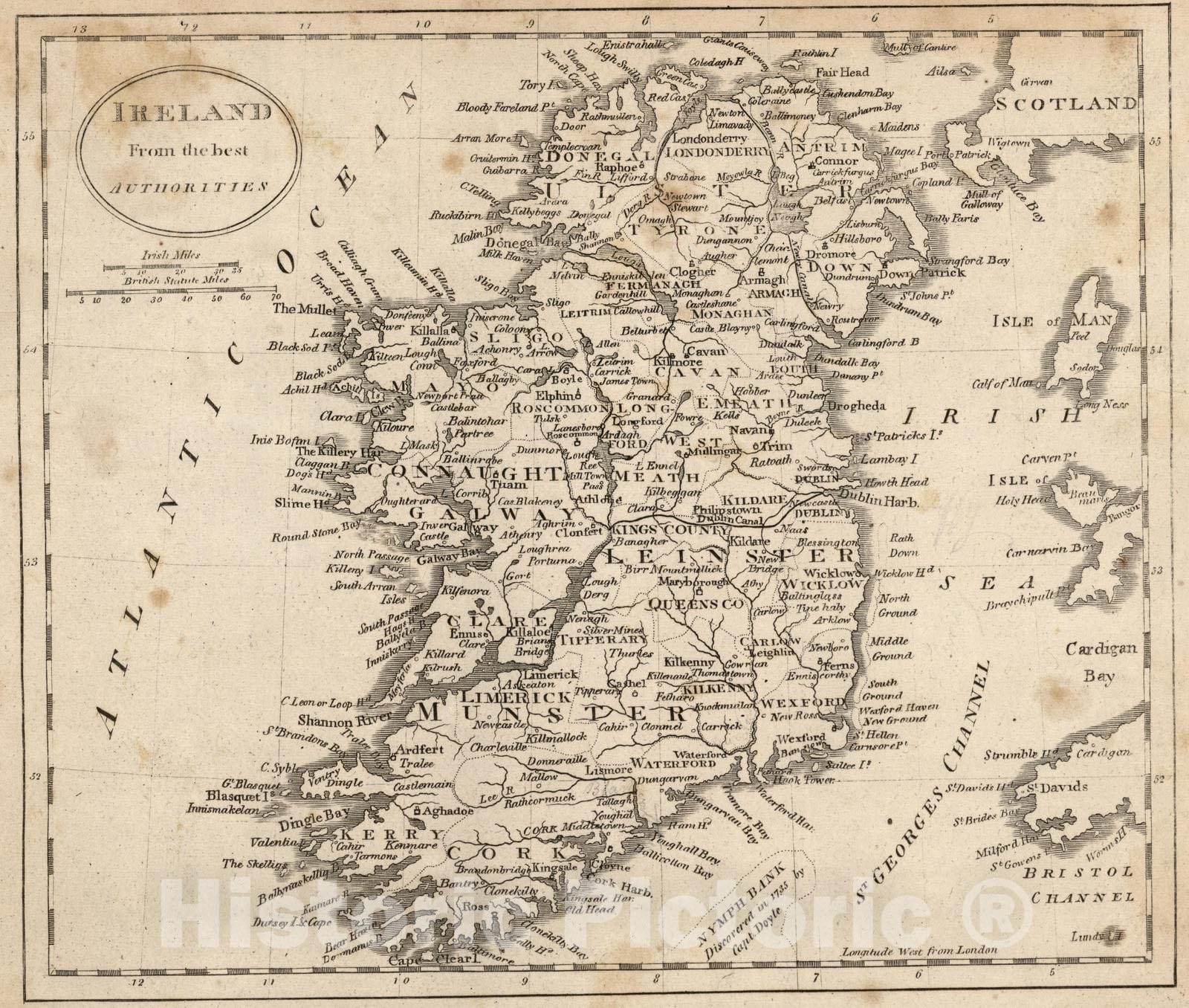 Historic Map : 1816 Ireland From The Best Authorities - Vintage Wall A ...