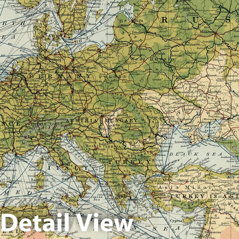 Historic Wall Map : Statistical Atlas - 1907 Europe and Near East - Ge ...