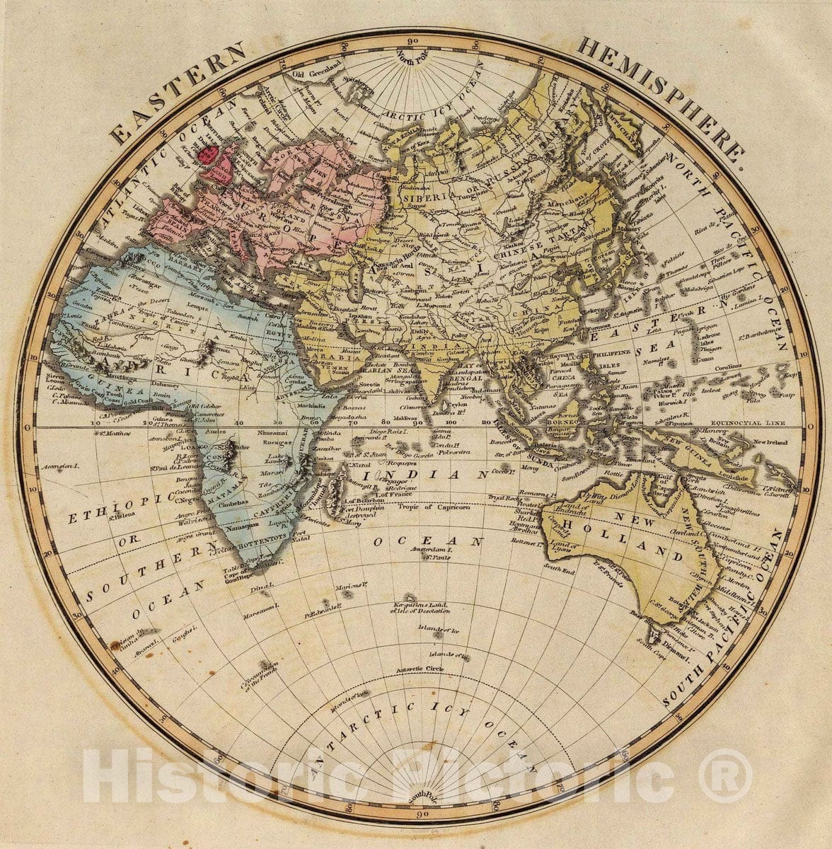 Historic Map : 1823 Eastern Hemisphere. - Vintage Wall Art – Historic ...