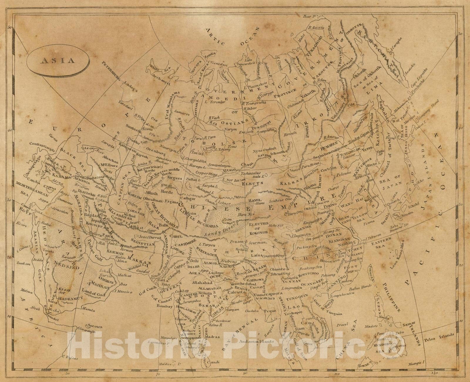 Historic Map : 1812 Asia. - Vintage Wall Art – Historic Pictoric