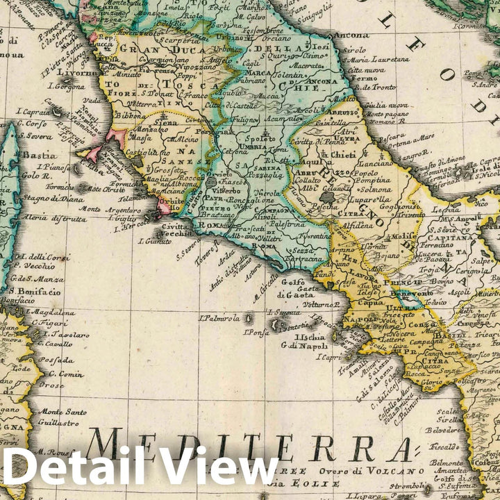 Historic Map : Italy, , Europe 1753 Tabula geographica Italiae , Vinta ...