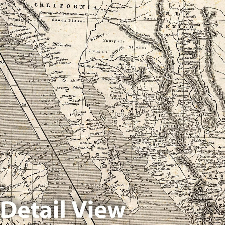 Historic Map : National Atlas - 1845 Mexico - Vintage Wall Art ...