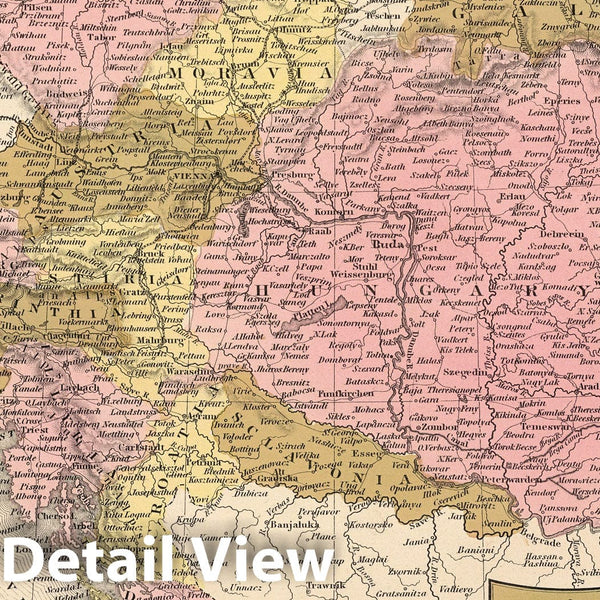 Historic Map : 1850 Austrian Empire. - Vintage Wall Art - Historic Pictoric