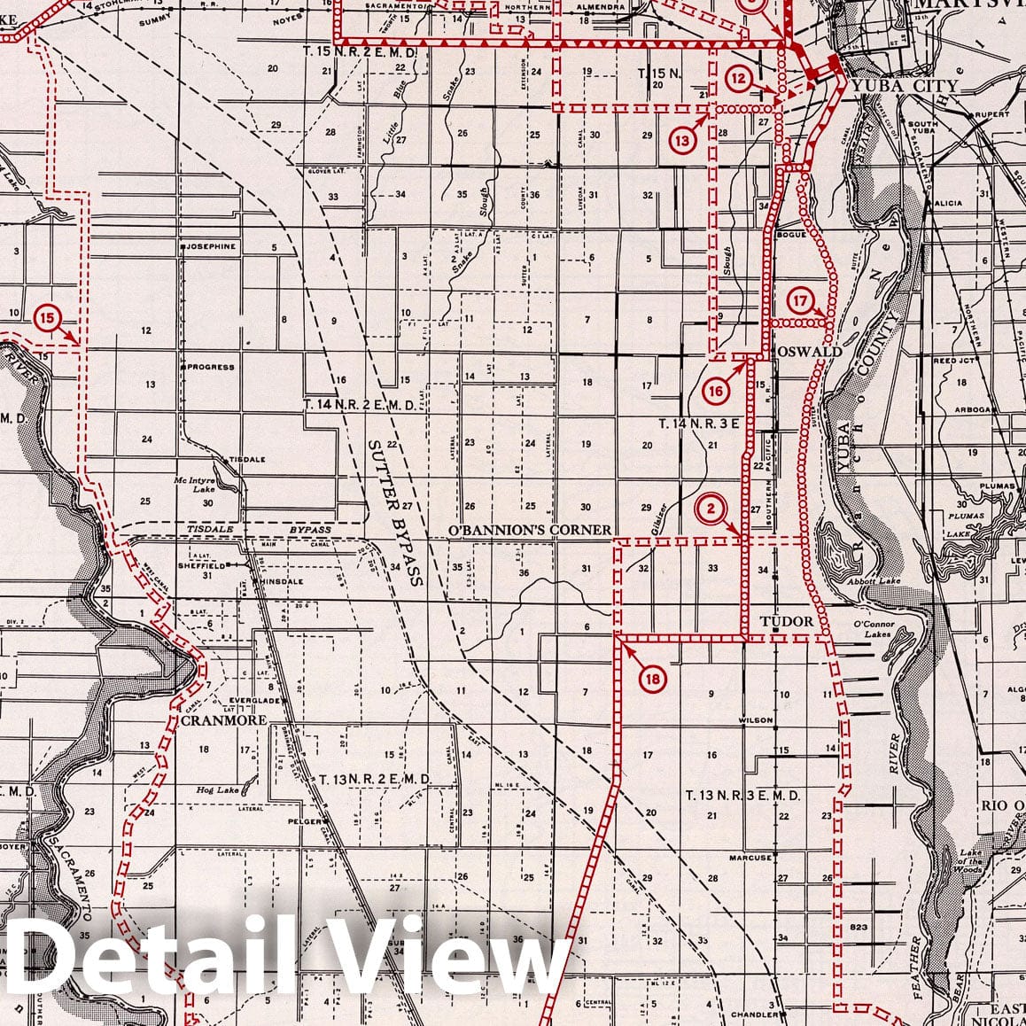 Historic Map : 1935 Sutter County. - Vintage Wall Art - Historic Pictoric