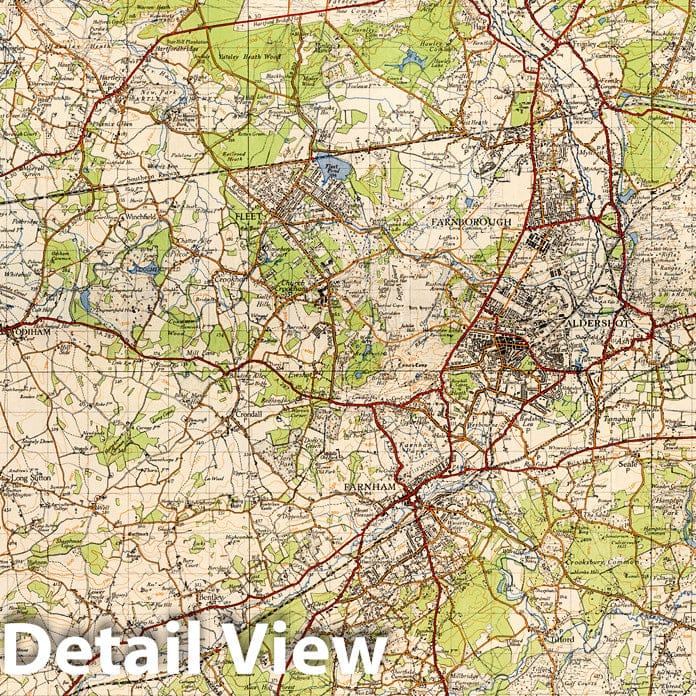 Historic Map : National Atlas - 1940 Sheet 169. Aldershot. - Vintage W ...